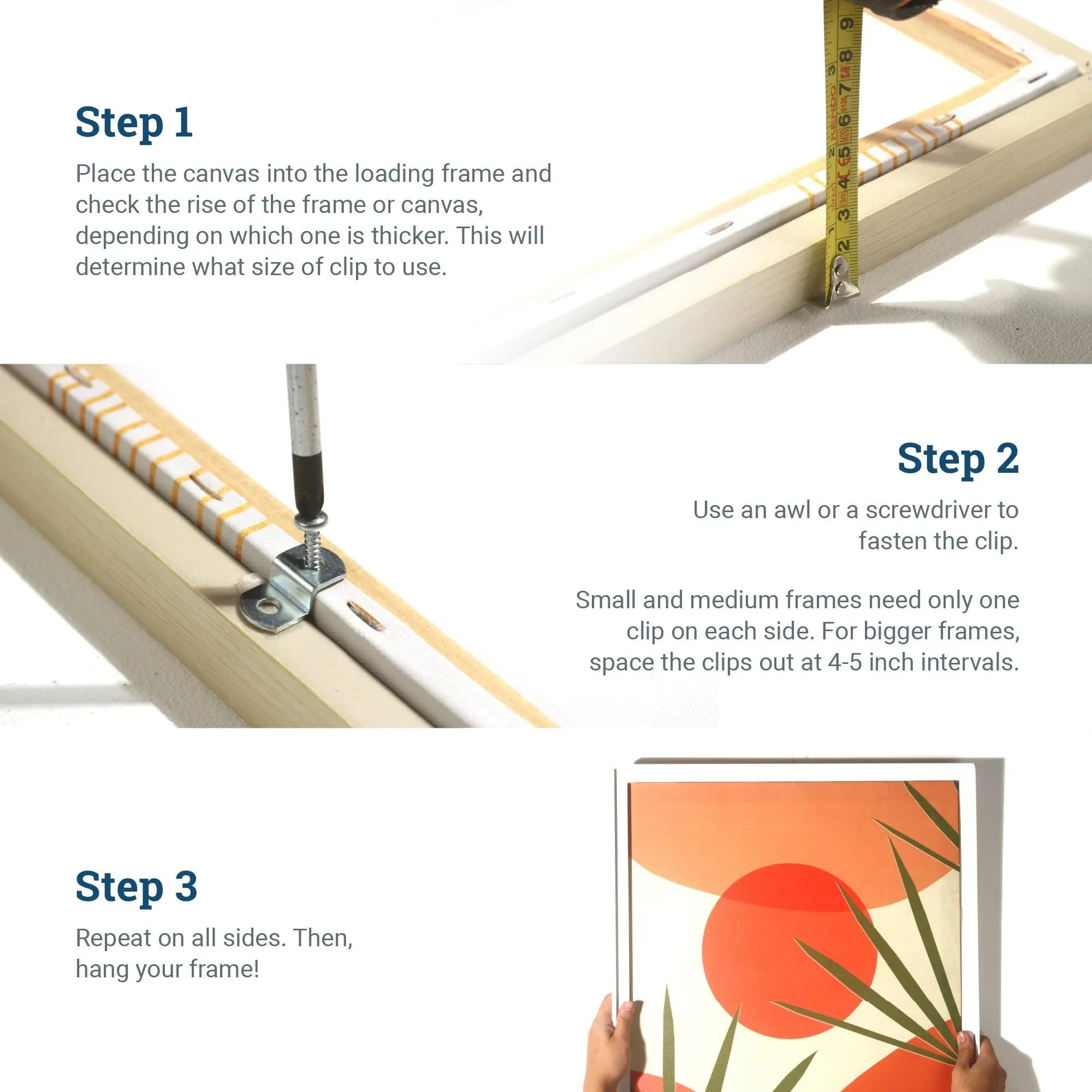 1/4“ Canvas Offset Clips - Picture Hang Solutions
