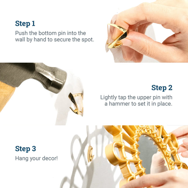 Brass Wall Biter Picture Hanger in Medium - Picture Hang Solutions