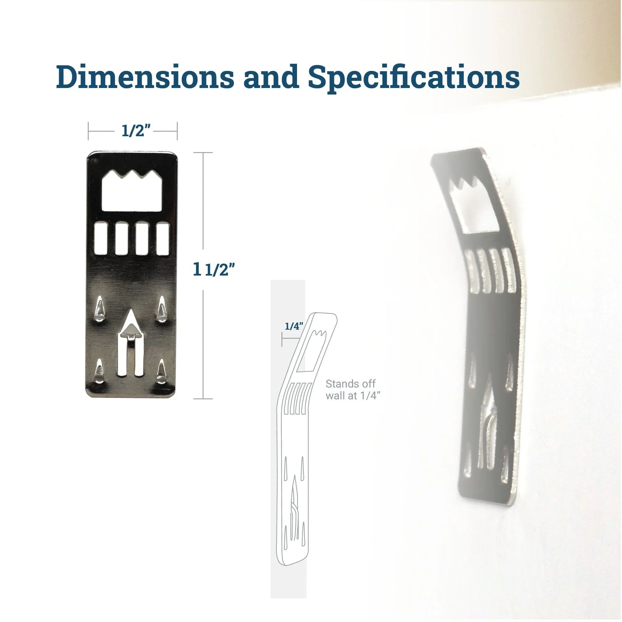 Metal Press-In Kwik Hangers - Supports 1 Lbs Each - Picture Hang Solutions