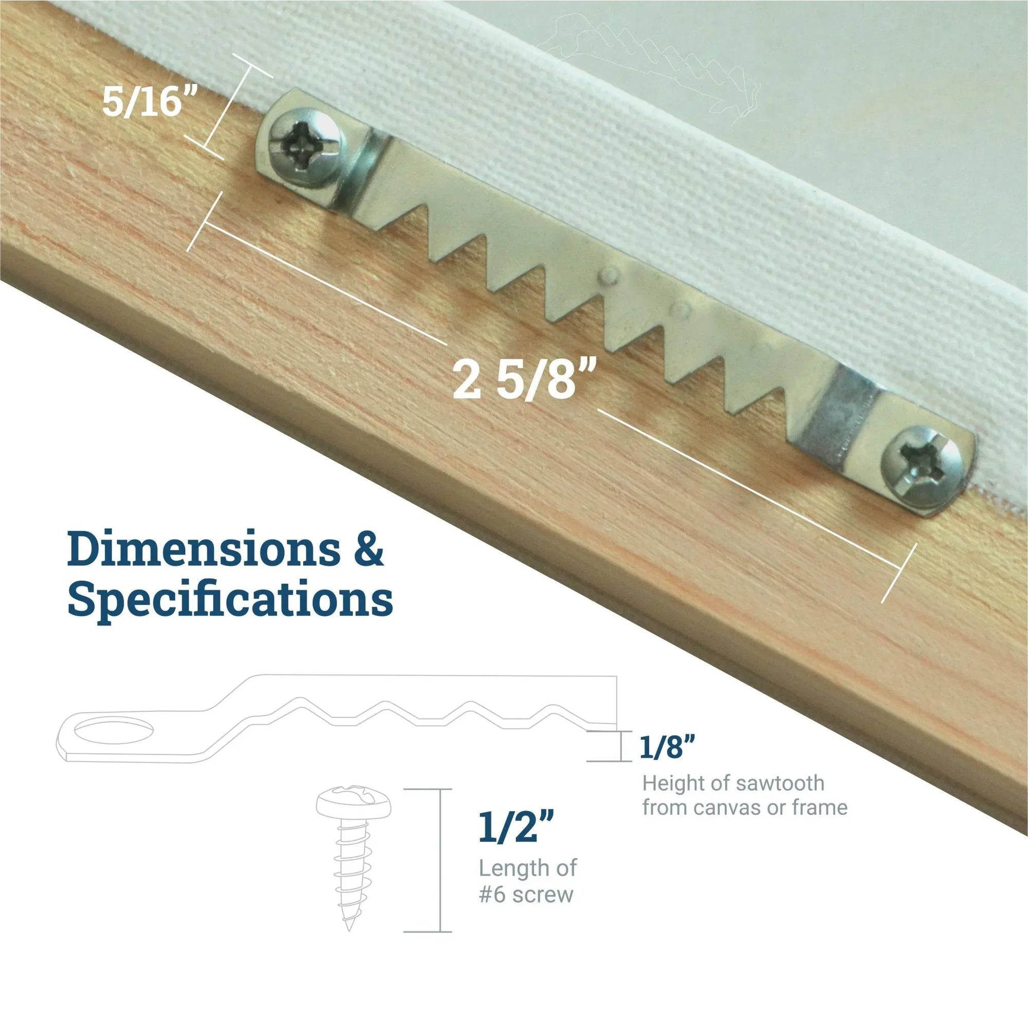 Large Sawtooth With Screws - 2 3/4" Tall and 5/16" Wide - Picture Hang ...