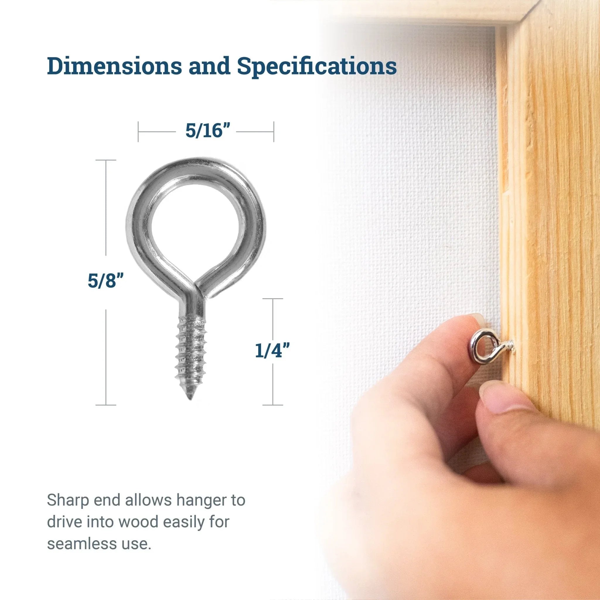 Screw Eye Hanger 214.5 - 5/8 Inches - Picture Hang Solutions